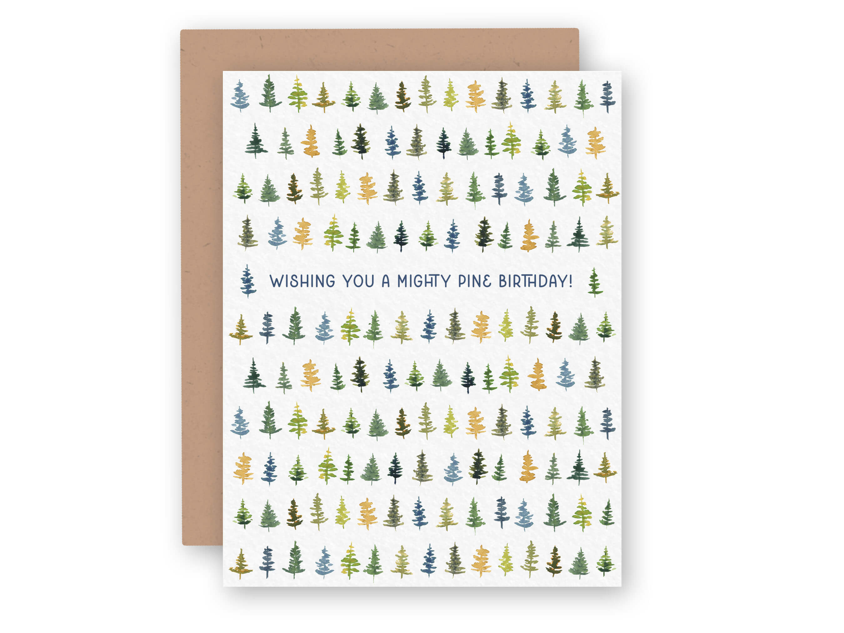 Mighty Pine Happy Birthday Card – Watercolor Wednesday